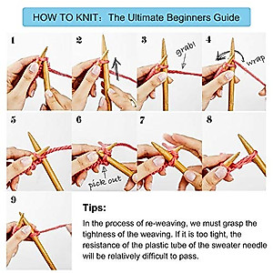 18 Pairs Bamboo Knitting Needles Set, Vancens Circular Wooden Knitting Needles with Colorful Plastic Tube, Small Tools for Weave are Included, 18 Sizes: 2mm - 10mm, 31.5" Length