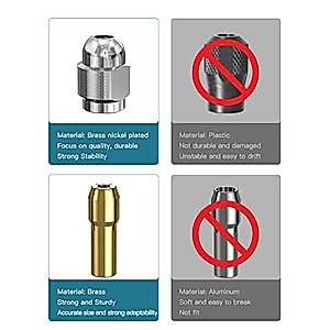 Drill Chuck Collet Set for Dremel, 1/32" to 1/8" Replacement 4486 Drill Keyless Bit Chuck Shank Rotary Tool Quick Change Adapter with Replacement 4485 Brass Quick Change Rotary Drill Nut Tool Set