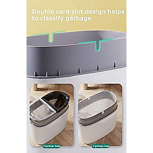 CY craft Plastic Trash Can with Lid,10L/2.6 Gallon Garbage Can,Modern Waste Basket Thin Trash Cans for Bathroom,Living Room,Office,Kitchen and Narrow Spaces,White