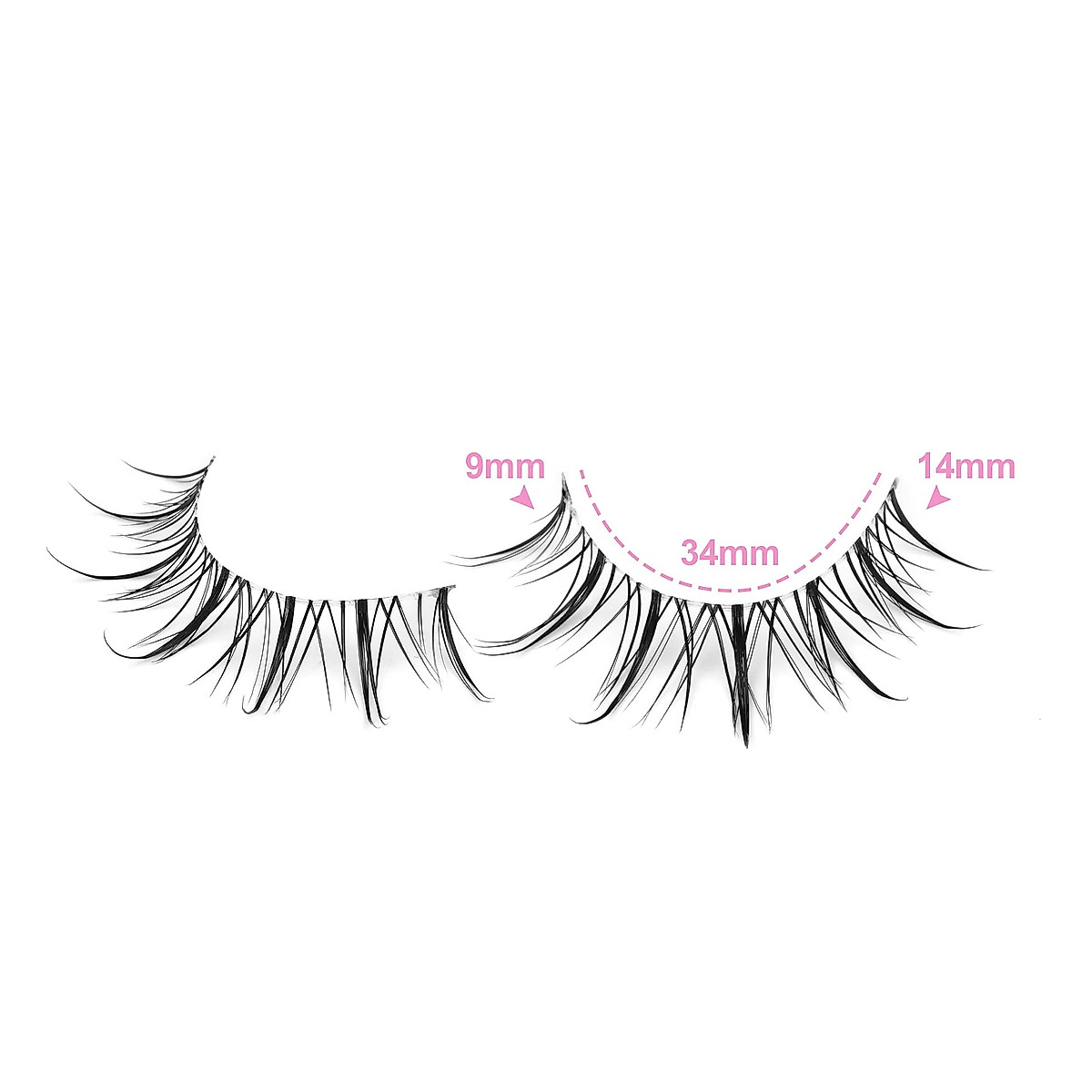 Manga Lashes Natural Look Wispy 3D Anime Manhua Lashes False Eyelashes Asian Korean Makeup Kpop Style Cosplay Lash Pack by EYDEVRO