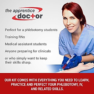 Venipuncture Practice Kit & Online Training for Nurses & Phlebotomists. Practice & Build Confidence in Your IV & Phlebotomy Skills Before Working on Real People (Original Venipuncture Kit)