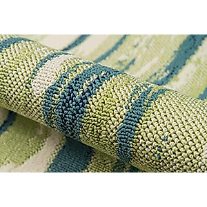 Momeni Baja Palm Leaf Area Rug, 3 ft 11 in x 5 ft 7 in, Green