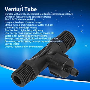 Venturi Tube,Venturi Tube PVDF Gas Liquid Mixing Injector for Ozone Generator Agriculture Irrigation 1/4in