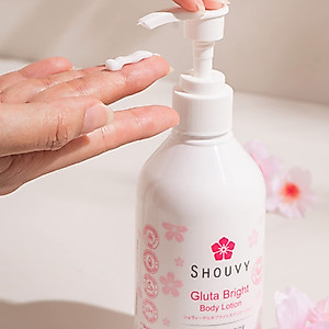 Shouvy Pure Glutathione Brightening Body Lotion for Dark Spots, Smoothing, Even Skin Tone, Intense Hydration & Body Moisturizers with Arbutin, Vitamin C, AHA- Vegan Lotion, 8.28 Fl Oz Bottle