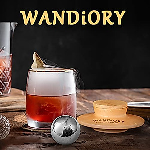 Whiskey Gifts for Men, Cocktail Smoker Kit, WANDiORY Original Bourbon Whisky Drink Smoker Infuse Kit Includes 2 Whiskey Ice Stones, Birthday Gifts for him/Father/Husband/Father's Day/Halloween/Christmas（No Butane）