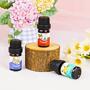 Floral Essential Oils, Holamay Premium Fragrance Oil for Candle Making, 5mlx10, Soap Making Scents - Rose, Jasmine, Neroli, Gardenia, Lilac and More, Aromatherapy Oils for Diffusers for Home