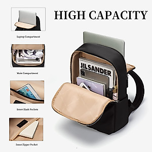 GOLF SUPAGS Laptop Backpack with Separate Laptop Compartment Water Resistant Computer Backpacks Fits 15 Inch Notebook Travel Work College Bags for Women Girls (Black)