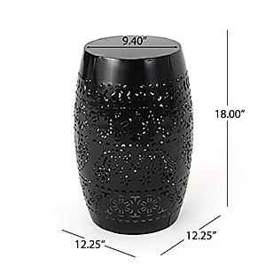 Christopher Knight Home Ruby Outdoor 12" Iron Side Table, Black