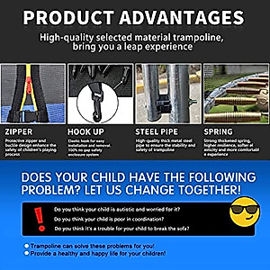 CalmMax Trampoline 12FT Jump Recreational Trampolines with Enclosure Net - ASTM Approved - Combo Bounce Outdoor Trampoline for Kids Family Happy Time