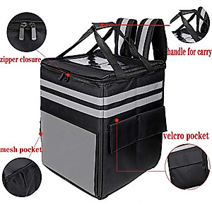 OGEFOTED Insulated Pizza Delivery Bag, Food Delivery Backpack, Leak-Proof Thermal Backpack,Soft Sided Cooler Grocery Backpack