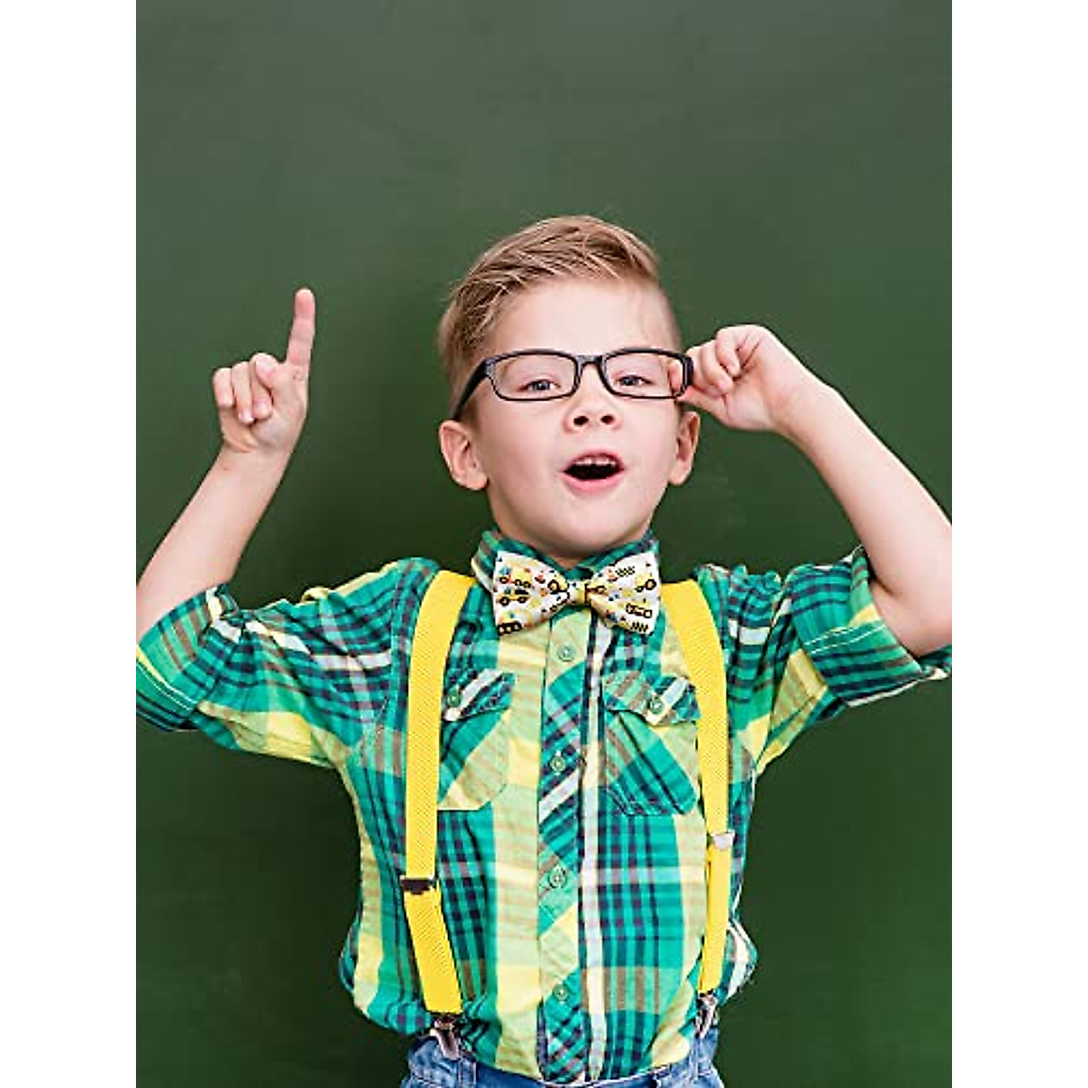 Newcotte 3 Pcs Boy's Bow Ties for Kids Toddler Child Cute Adjustable Costume Pre Tied Bowties for Kids Wedding Birthday Party(Truck, Dinosaur, Spacemen Pattern)