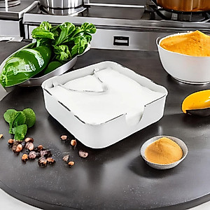 AuldHome White Enamel Napkin Holder, Distressed Rustic Napkin Dispenser