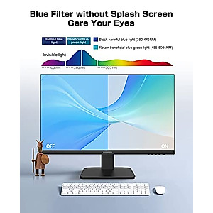 Skyworth 24 inch Monitor Full HD 1920 x 1080p 75Hz IPS Display, 16.7M 8bit 99% sRGB Computer Monitor, HDMI VGA Audioout Displayport, Ultra Slim Monitor for PC Desktop, Metal Black, 24B1H