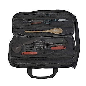 EVERPRIDE Chef Knife Bag PLUS Knife Guard Set (10-Piece Set) – Knife Carrying Bag Holds 20 Knives PLUS Kitchen Tools – Felt-Lined and BPA Free Knife Sheath Set – Knives Not Included