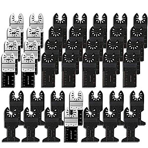 50 Pack Professional Pro Grade Wood/Bi-Metal Oscillating Saw Blades Universal Quick Release Multitool Tool Blade Japan Tooth for Bosch, Craftsman, FEIN, Ridgid, TCH, Makita, Milwaukee