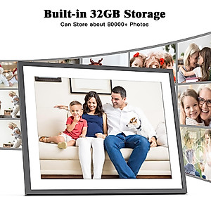 17-Inch 32GB WiFi Digital Photo Frame with Auto-Rotate, Unlimited Cloud Storage, App/Email Photo Sharing