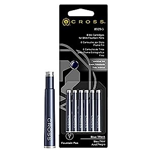 Cross Slim Fountain Pen Refill - Blue/Black