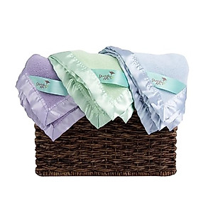 Bamboo Rayon Soft Light Green Toddler Security Blanket - Lime Green Baby Blanket with Satin Edging - Perfect for Naps, Car Carrier, Stroller Rides and Travel - 34 x 47 inches - Newborn Baby Blankie