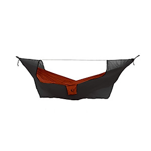 Ticket to the Moon 360° Convertible Mosquito and Bug Hammock Net - Fair Trade & Handmade All-Round Protection from Bugs and Insects - Double Circular Zipper Opens Ceiling for Extra Comfort - Black