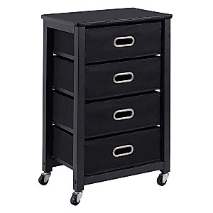 Giantex Rolling File Cabinet Heavy Duty Mobile Storage Filing Cabinet w/ 4 Drawers Black