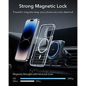 ESR for MagSafe Car Mount Charger with CryoBoost, Magnetic Wireless Car Charger Compatible with MagSafe Car Charger, for iPhone 16/15/14/13/12, Fast Phone Cooling Charger Set, 36W QC 3.0 Adapter