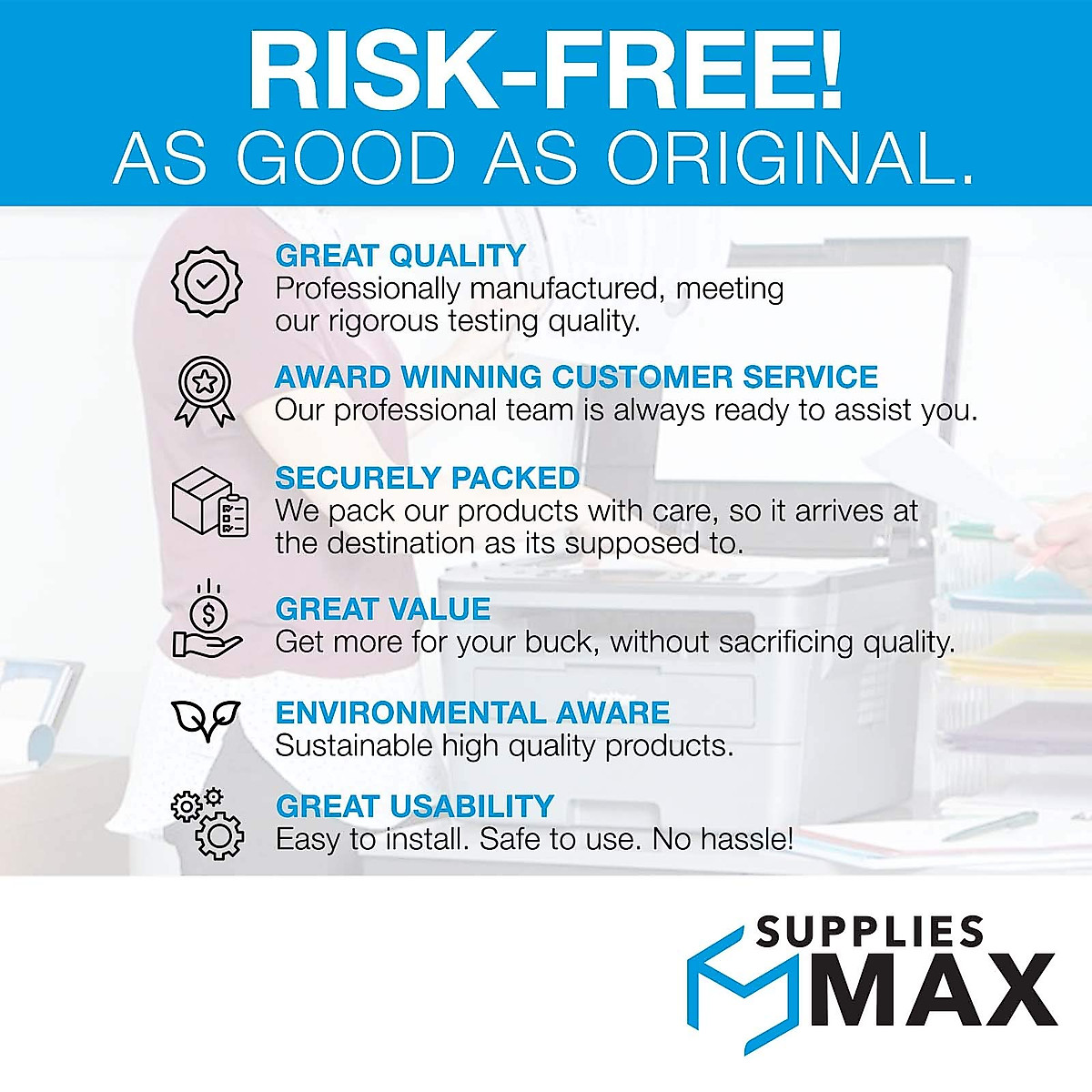 SuppliesMAX Remanufactured Replacement for HP Envy 5540/5545/5640/5660/5665/7640/7645/8000/8005 High Yield Inkjet Combo Pack (2-Black/2-Color) (NO. 62XL) (N9J71AE_2PK)