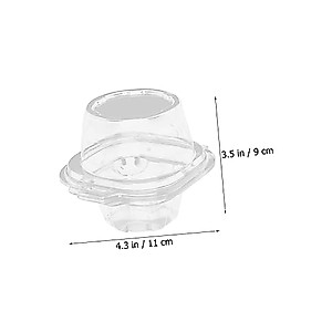 HEMOTON 100pcs Cupcake Packing Boxes Cake Packing Box Disposable Containers Mini Cake Boxes Mini Plastic Containers Dessert Holder Cups Cupcake Packaging Boxes Individual Cupcake Holder