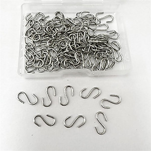 YUMIHAN 100 Pieces 0.55 Inch Stainless Steel with Storage Box Small S Metal Hooks,for Hanging Jewelry Christmas Ornament Metal S Shaped Wire Hook Kits DIY Hanger Ornament Crafts Hook (Silver)