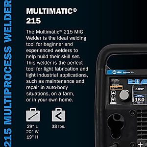 Miller Multimatic 215 Welder, Multiprocess Welder for 120/240-Volt Power Sources