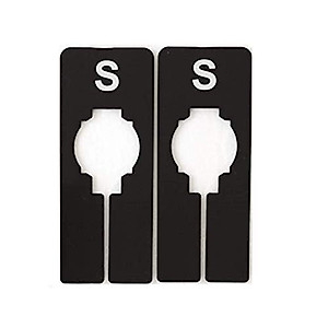 NAHANCO QSDBWKIT2, Black Rectangular Clothing Size Dividers with White Print for XS-XL, Kit of 25 (5 Sizes of 5 Each)
