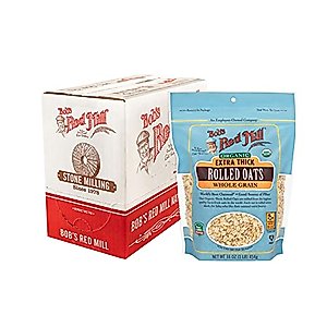 Bob's Red Mill Organic Extra Thick Rolled Oats, 16-ounce (Pack of 4)