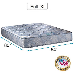 DS USA Chiro Premier Orthopedic Two-Sided Mattress Only with Mattress Protector Included (Blue Color) - Fully Assembled, Innerspring coils, Long Lasting Comfort (Full XL 54"x80"x9")