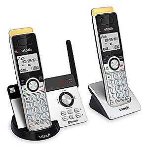 VTECH IS8121-2 Super Long Range up to 2300 Feet DECT 6.0 Bluetooth 2 Handset Cordless Phone for Home with Answering Machine, Call Blocking, Connect to Cell, Intercom and Expandable to 5 Handsets