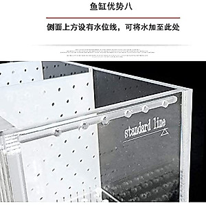 Milscat Betta Fish Tank Acrylic Material Mini Desktop Aquarium Goldfish Mini Fish Tank Sick Fish Isolation Room（Three Lattice Space）