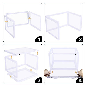 K.T.Z Shoe Storage Container Shoe Box Shoe Display Stackable Shoe display box Sneaker Box Stackable Clear for Men Women(D Style Transparent, 16 PCS)