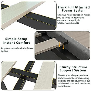 Loomie Queen Lift Up Bed Frame with Charging Station & LED Lights, Upholstered Bed with Button Tufted Wingback Storage Headboard, Hydraulic Storage, No Box Spring Needed, Wood Slats Support,Light Grey