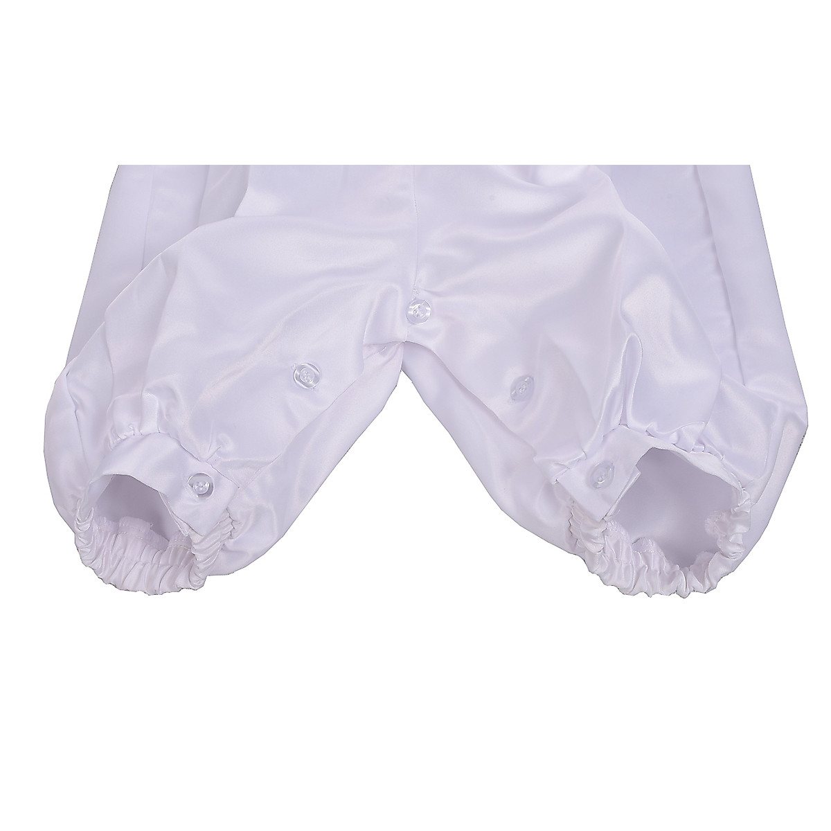 Dressy Daisy Infant Baby Boy Christening Baptism Outfit Satin Romper Bodysuit Set with Bonnet Hat Size 0-3 Months, White