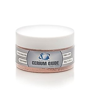 GLASS POLISH 90006 Cerium Oxide High Grade Glass Polishing Powder - TREO 85% - 3.5 microns - 1.76 Oz