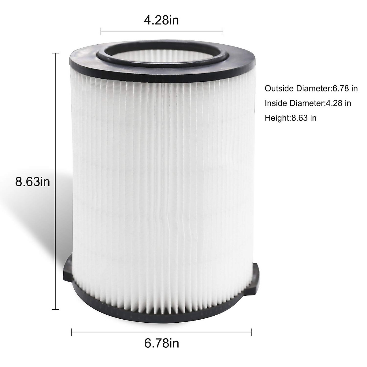 2-Pack VF4000 Replacement Filter for Ridgid 72947 Standard Wet dry Vac 5 to 20 Gallon 6-9 Gal Husky Vacuum Compatible WD5500 WD0671 RV2400A RV2600B Vac