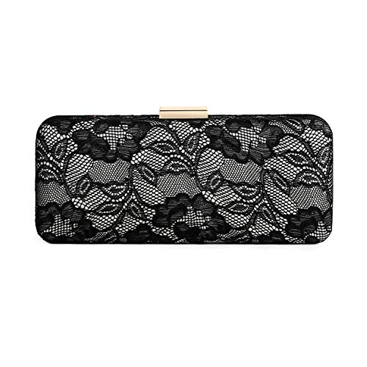 Mulian LilY M308 Women's Elegant Floral Lace Clutch Formal Evening Prom Handbag Purse Silver