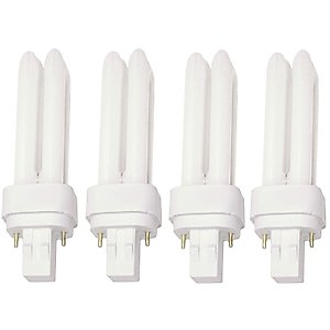 DYSMIO 13 Watt CFL Light Bulbs 2 Pin GX23-2 Base 2700K Soft White 13W High Output 800 Lumens Double Tube Compact Fluorescent Light Bulbs Plug-in 4 Pack