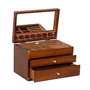 Mele & Co Brisbane Wooden Jewelry Box in Walnut Finish