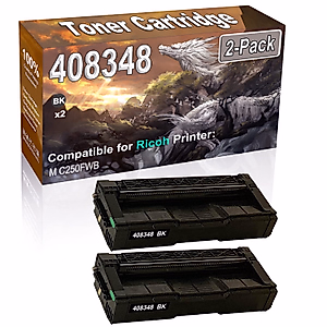 2-Pack Compatible High Capacity M C250 (408348) Imaging Toner Cartridge Used for Ricoh M C250FWB Printer (Black)
