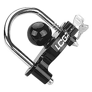 LCGP Black Trailer Hitch Coupler Lock with 2 Keys, Universal Coupler Lock, Adjustable Storage Security, Heavy-Duty Steel.