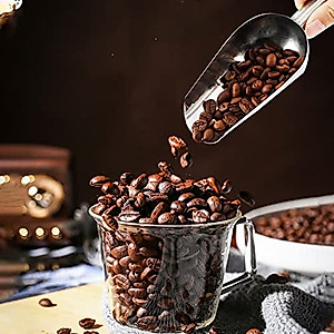 Metal Ice Scoop 3 Oz, Small Stainless Steel Ice scooper for Ice Maker Ice Bucket Kitchen Freezer Bar Party Wedding, Heavy Duty Ice Cube Scooper, Food Scoops, Dishwasher Safe, Silver, BBB-3 OZ