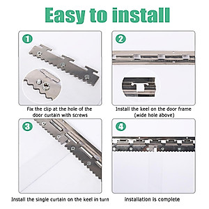 PVC Plastic Air Conditioner Partition Curtain，Clear Waterproof Commercial Industrial PVC Plastic Door Curtain 0.08”Thick for Warehouse Doors, Walk-in Freezers (Size : 120x220cm/47.24x86.61in)