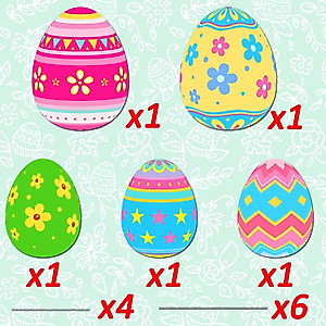 5 pcs Glow Easter Yard Signs Outdoor Lawn Decorations with Stakes, Large Easter Egg Yard Signs Decor, LED String Light Decorative