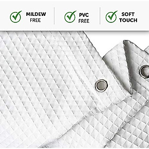 Creative Scents Fabric White Shower Curtain for Bathroom - Spa, Hotel Luxury Matt Waffle Weave Square Design, Water Repellent, 230 GSM Weighty Cloth, 72" x 72" for Decorative Bathroom Curtains