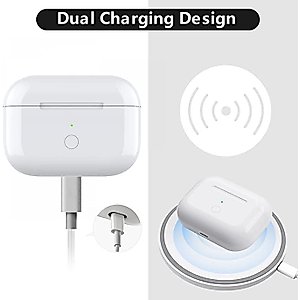Newest Replacement Charging Case Compatible with AirPod 3rd Generation, Air pods 3 (Not for Airpod Pro) with Pairing Sync Button Without Earbuds, White