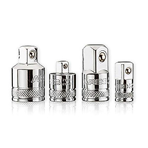 ARES 70007-4-Piece Socket Adapter and Reducer Set - 1/4-Inch, 3/8-Inch, & 1/2-Inch Ratchet/Socket Set Extension/Conversion Kit - Premium Chrome Vanadium Steel with Mirror Finish